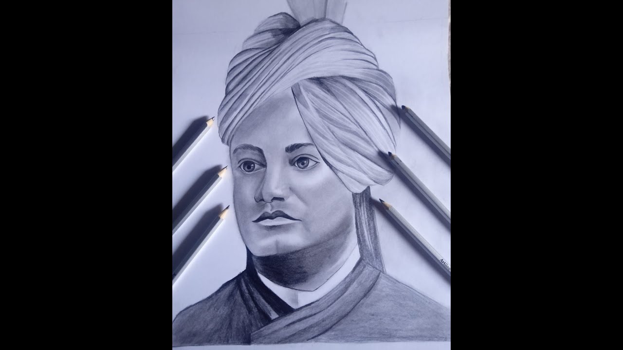 Pencil sketch of SWAMI VIVEKANANDA - YouTube