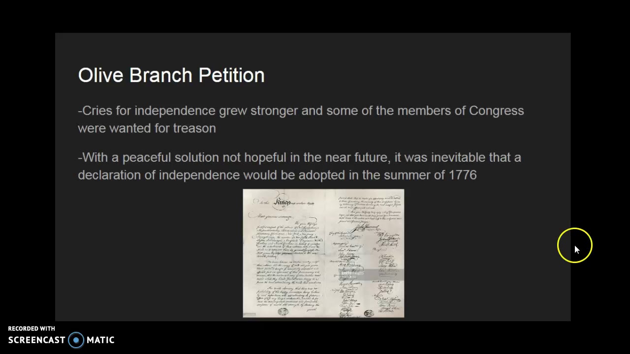 Olive Branch Petition and Common Sense - YouTube