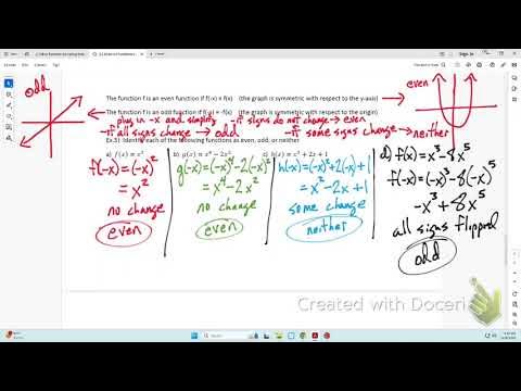 11/6/23 2.2b even and odd functions and piecewise functions - YouTube