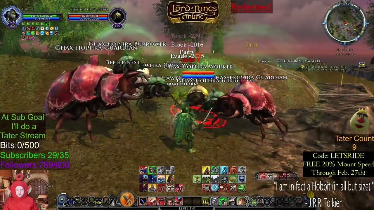 Poteen OBowen playing LOTRO, *TUBBY STREAM* 150 GUARDIAN (blue line ...