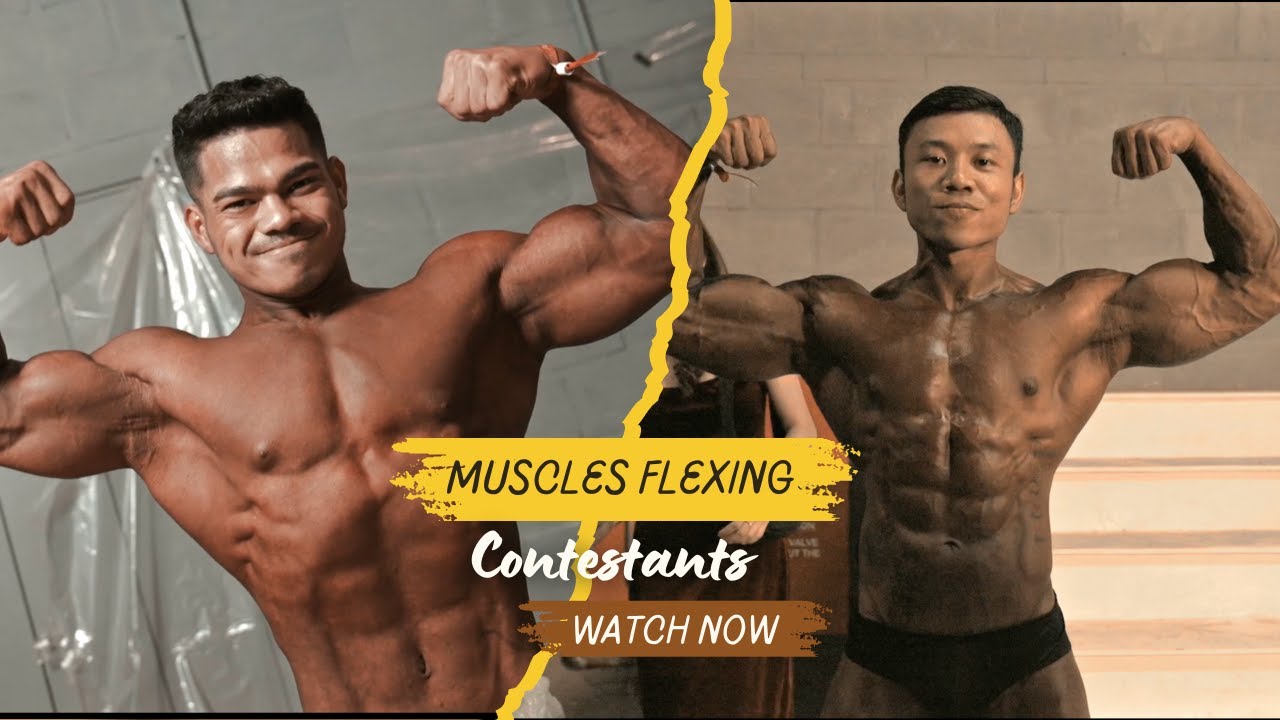 Muscle Flexing "Contestants of Muscle Warriors" NPC Show Myanmar ...