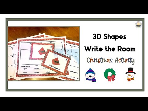 Differentiated Christmas 3D Shapes Write the Room Math Activity - YouTube