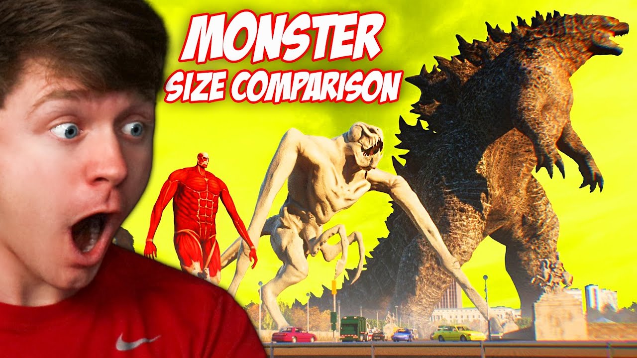 MONSTER SIZE COMPARISON but in FIRST PERSON! (Reaction) - YouTube