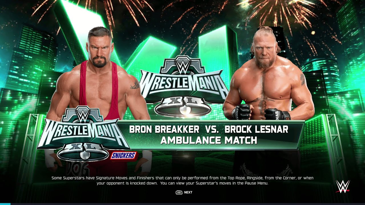 WWE 2K25 FULL MATCH — Bron Breakker vs. Brock Lesnar — The Ultimate ...