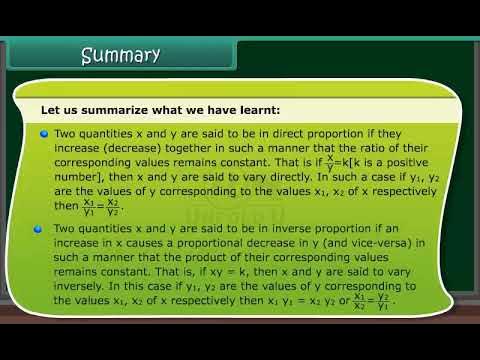 Ch 13 - Direct and Inverse Proportions | Summary - YouTube