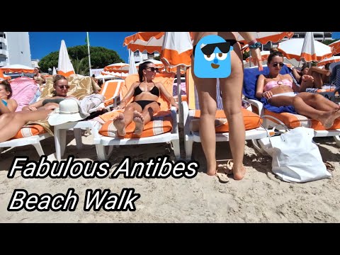 4K ANTIBES BEACH WALK, South Of France🌞😎 Juan Les Pins, French Riviera. Music: "Jello" by Egozi ...