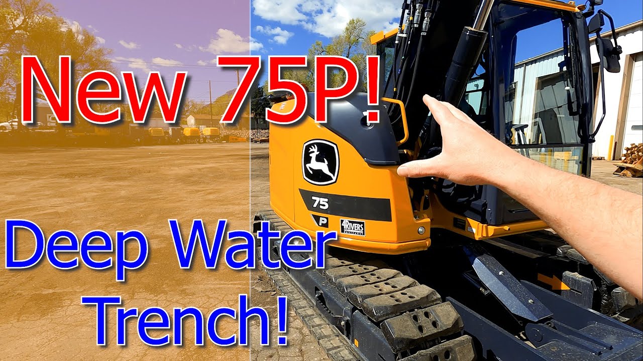 John Deere 75P Excavator Deep Trench - YouTube