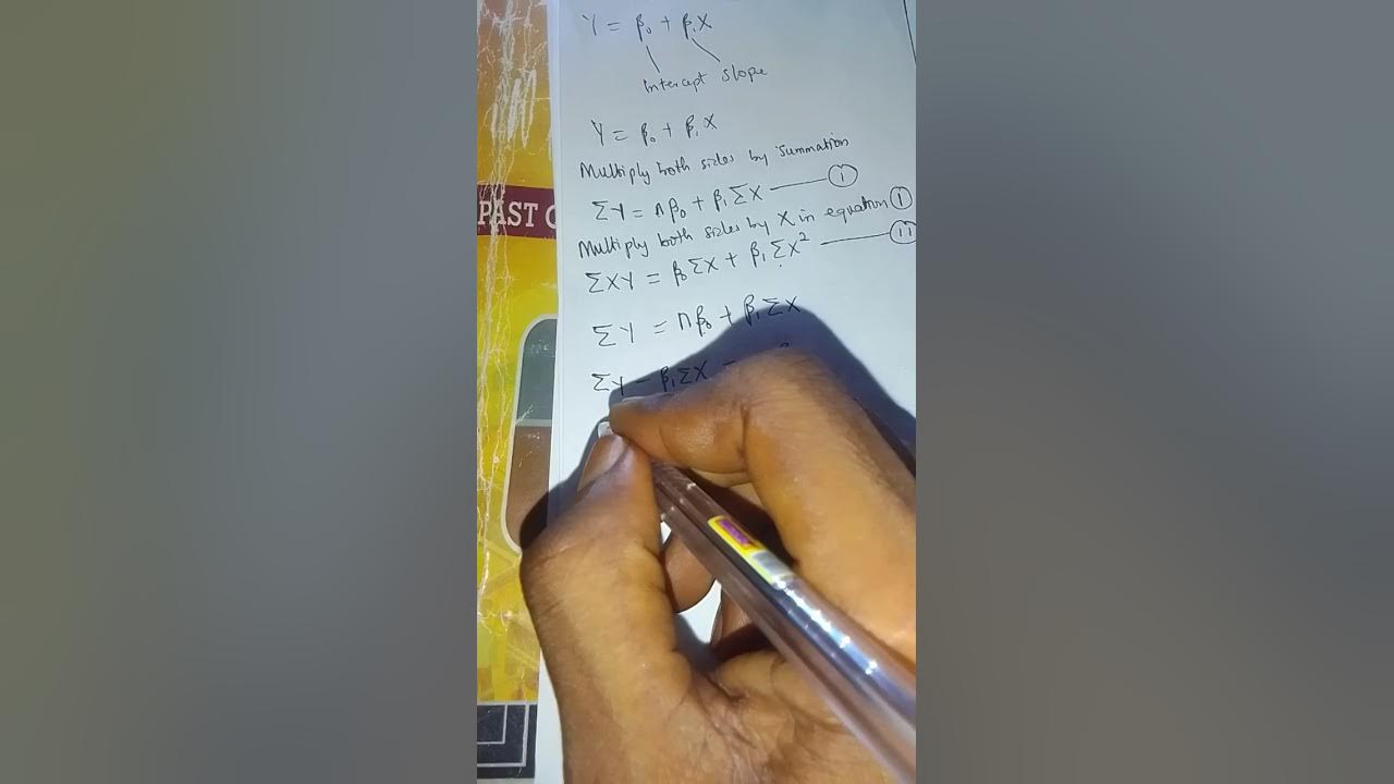 Using simultaneous equation obtaining slope and intercept(constant) for simple linear regression ...