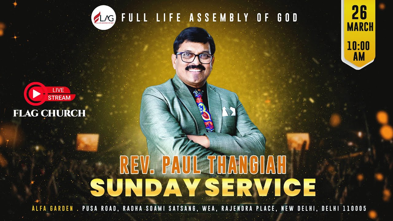 Combined Sunday Service | Rev. Paul Thangiah | Flag Church | 26 March ...