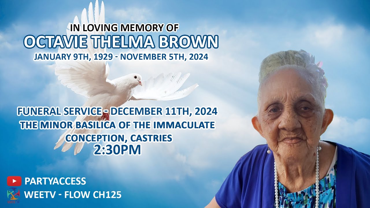 Funeral Service of Octavie Thelma Brown - YouTube