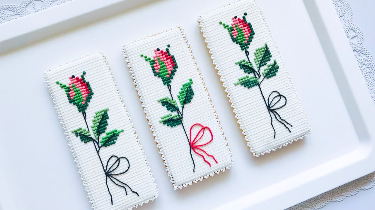 Cross-Stitch Roses... My favorite cookies 🌹 - YouTube