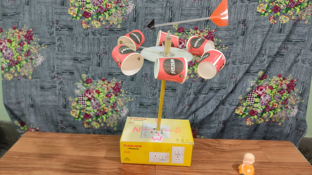 Anemometer homemade (अब घर पर बनाऐ एनीमोमीटर) Running model - YouTube
