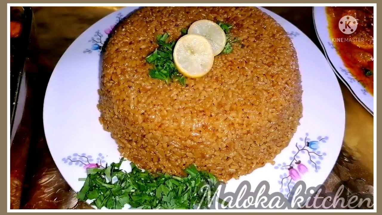 احلى رز صيادية وسر لونة البنى والطعم الرائع احلى من المطاعم The best ...