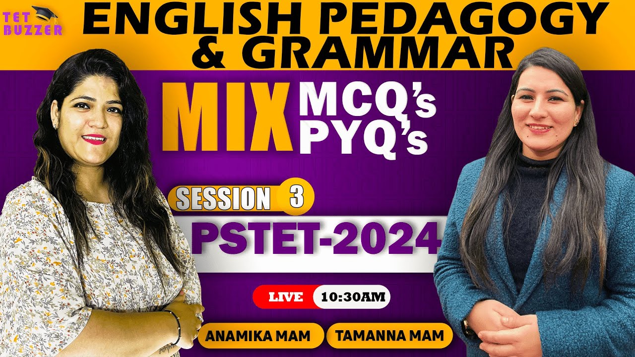 PSTET 2024|| English Pedagogy & Grammar Mix MCQs|| Practice Session-3 ...