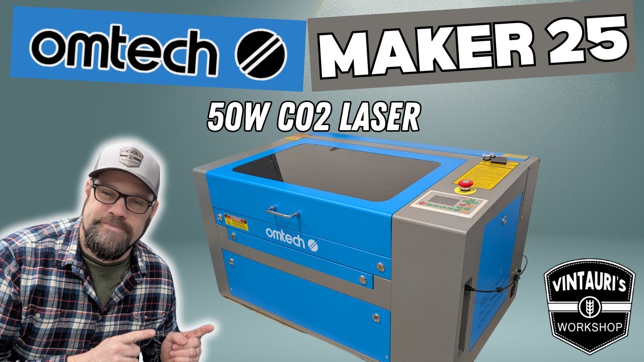 Omtech Maker 25 50w co2 Laser - Setup and Testing - YouTube