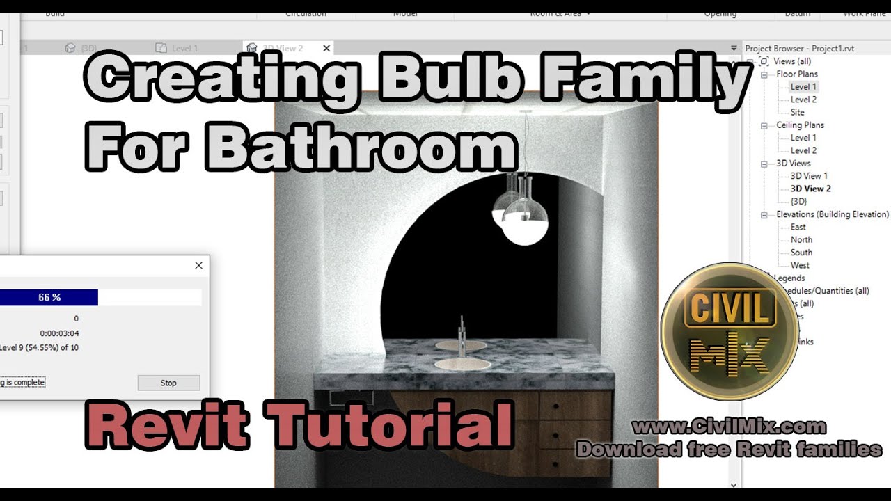 How to create a bulb family for a bathroom - CivilMix tutorial - Revit ...
