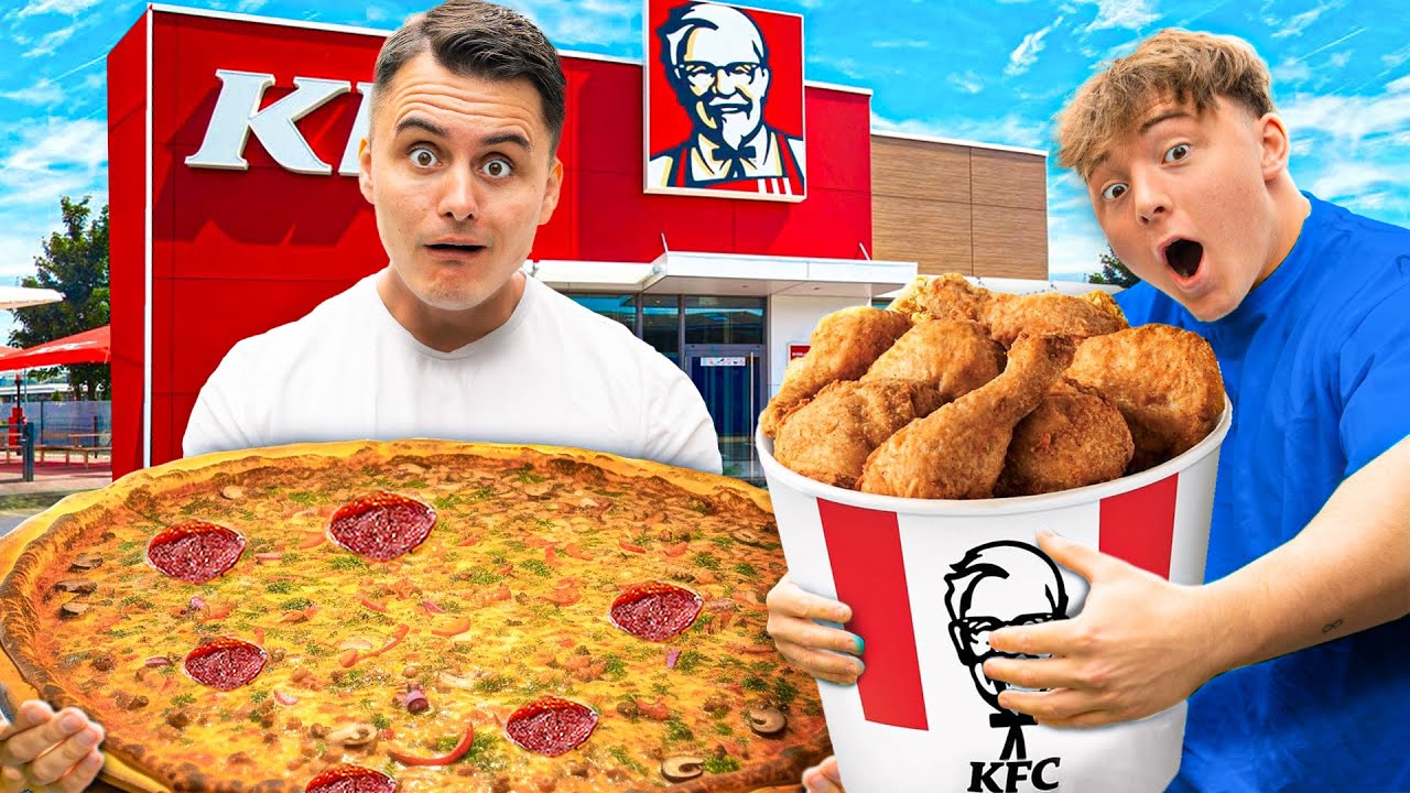 Wir essen 1 Tag nur XXL Essen bei Fastfoodketten - YouTube