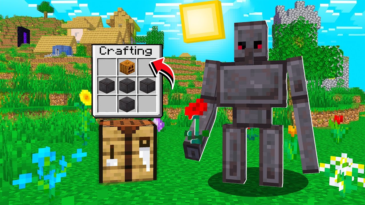 Minecraft But I Can Craft Custom *Iron Golem* - YouTube