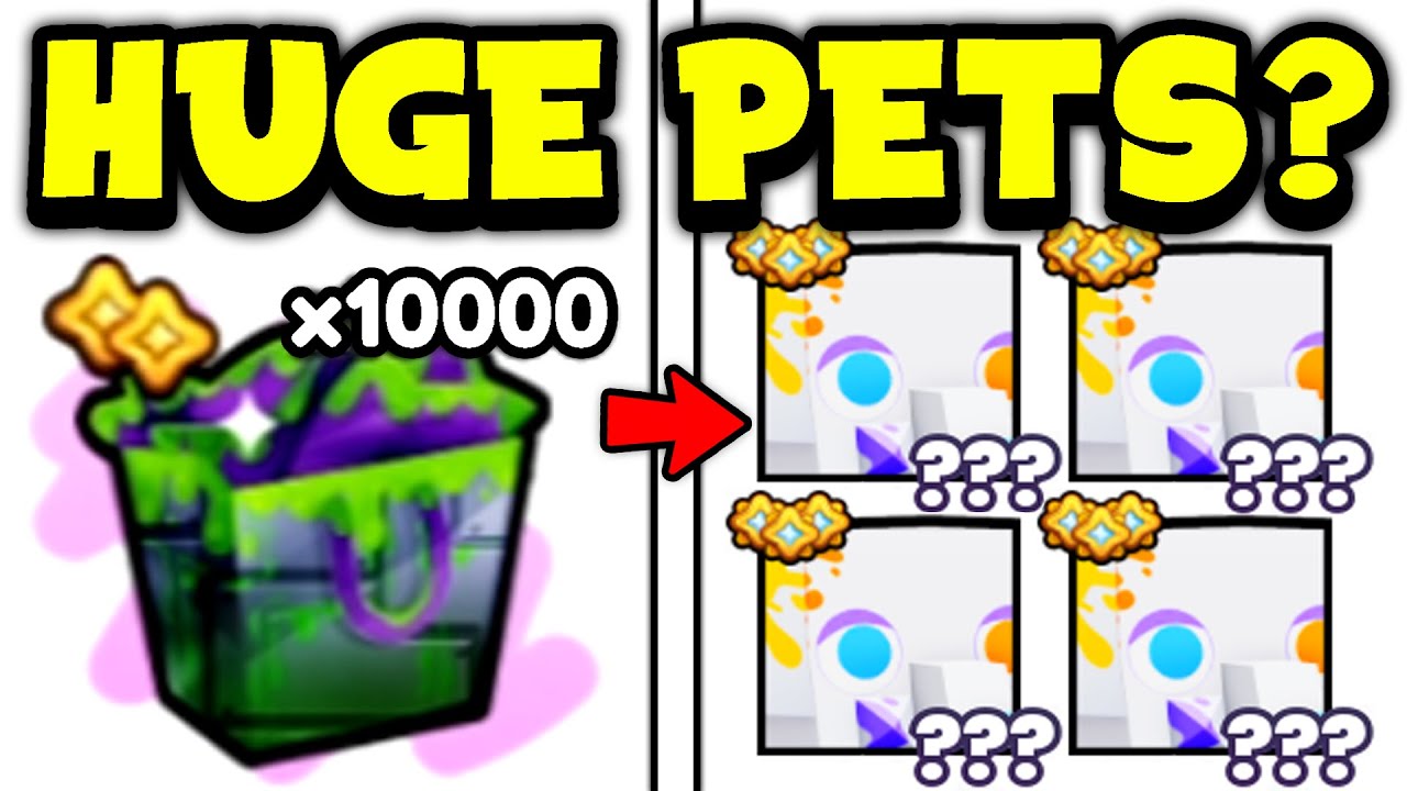 How many HUGE PETS with 10,000 Slime Gifts in Pet Sim 99 - YouTube