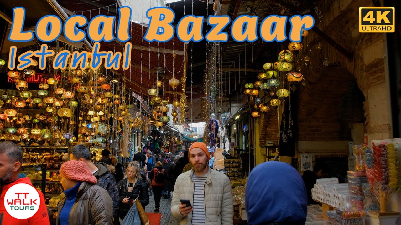 Local Bazaar Walking Tour Istanbul, Spice Bazaar | 4K 60 fps - YouTube