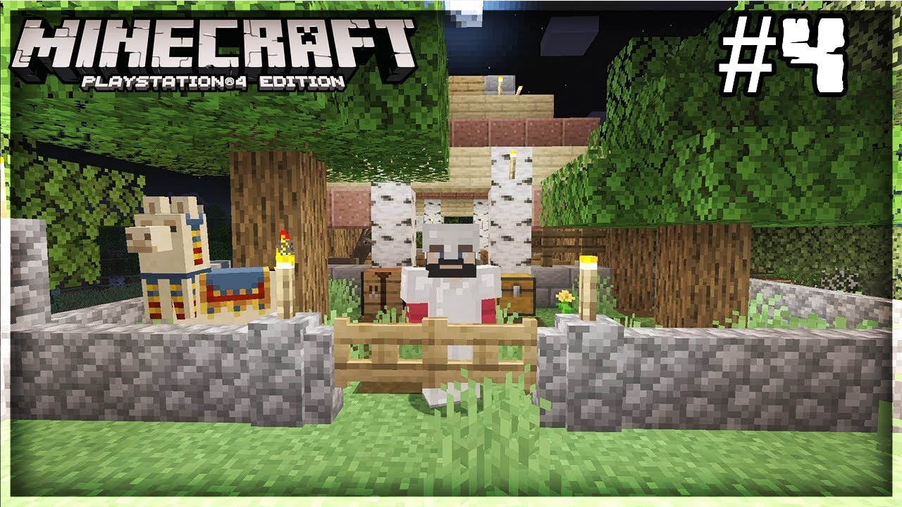 Minecraft PS4 - Barn Building! Llamas & Donkey! (S2E4) - YouTube