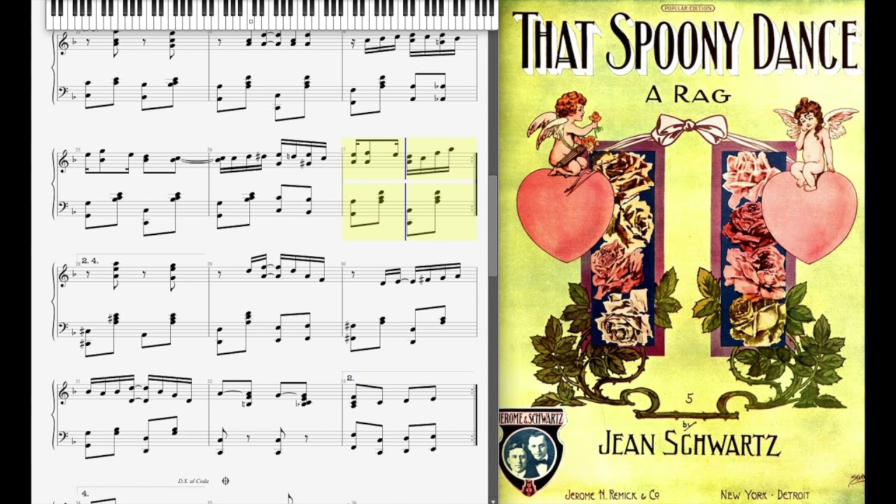 The Spoony Dance by Jean Schwartz (1909, Ragtime piano) - YouTube