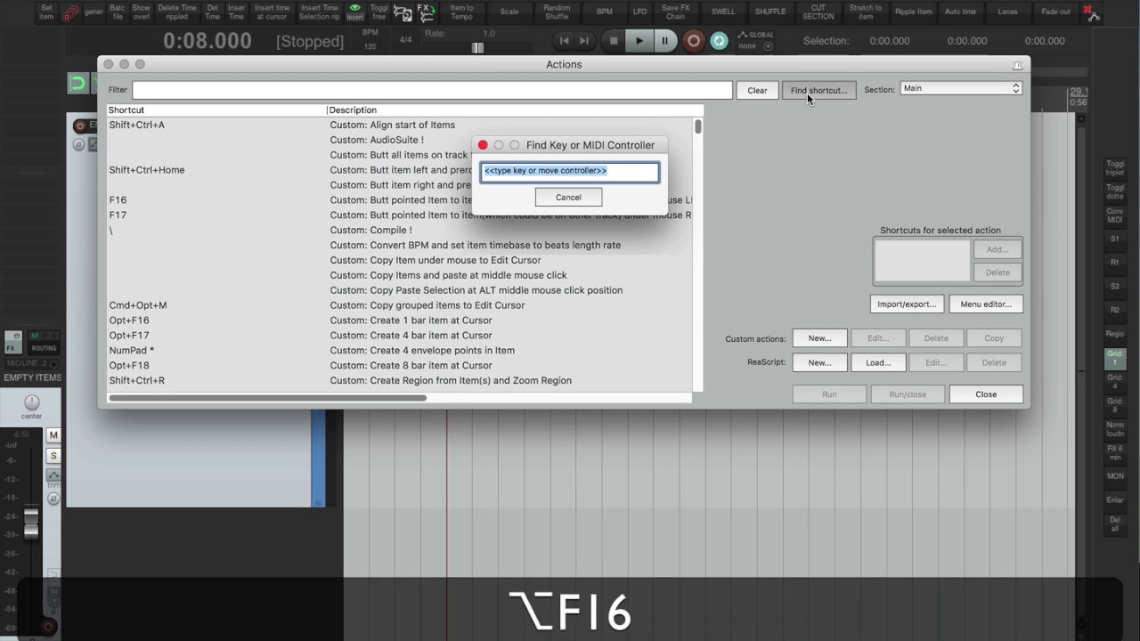 Reaper DAW: Fast creation of empty Items in Reaper Main View. - YouTube