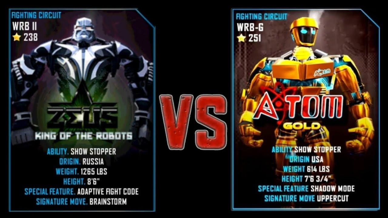 REAL STEEL WRB & Zevs vs Atom gold #robot #fight #games #zevs #vs #atom ...