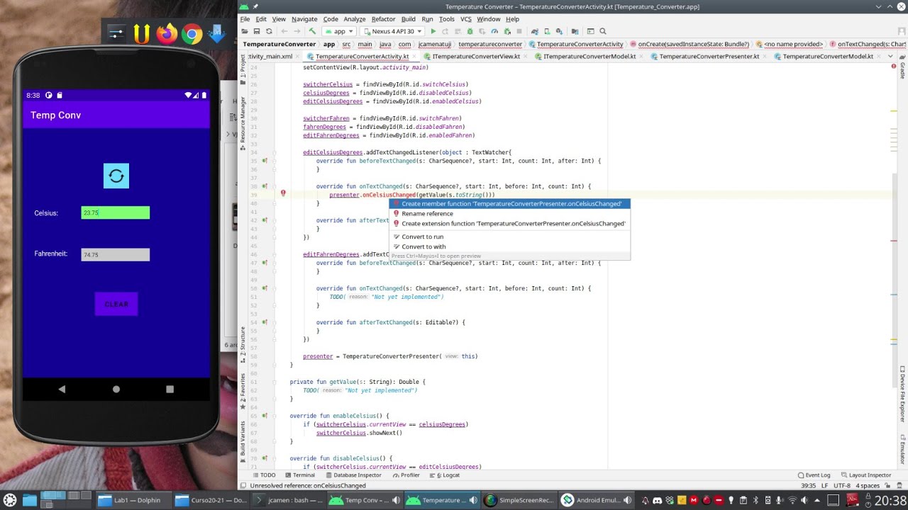 Developing a simple app in Android Studio: Temperature Converter (step ...