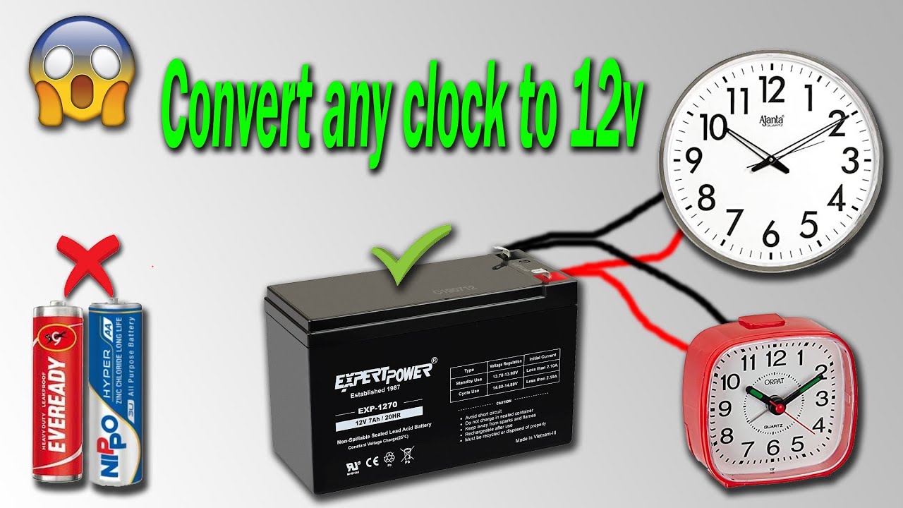 Run Wall Clock With 12V Battery | 12v to 1.5v converter circuit ...