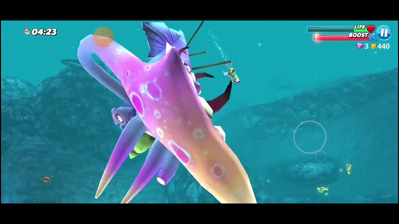 hungry shark world - Heidi vs boss battle squid - YouTube