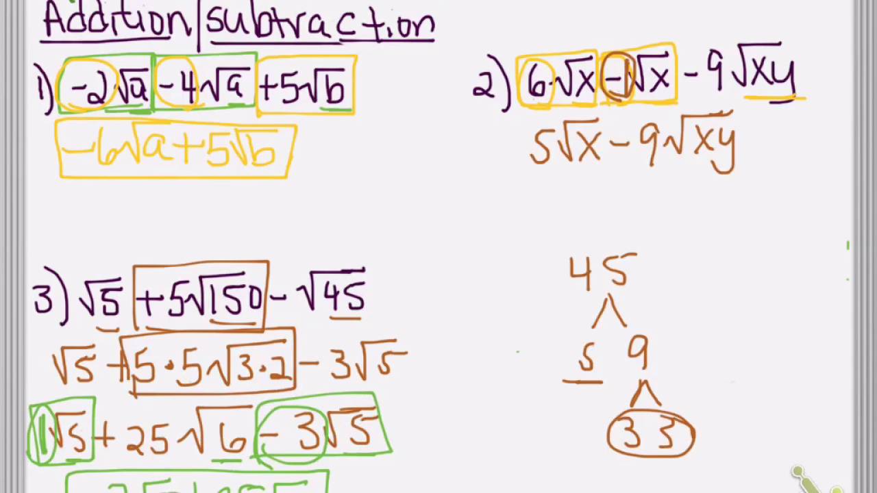 Adding And Subtracting Radical Expressions YouTube Adding And Subtracting Radical Expressions YouTube