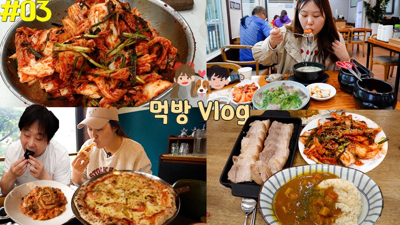 먹방 Vlog 가을냄새나는 일상 브이로그🍁🍂 안성팜랜드 겉절이 수육 설렁탕 화덕피자 카레 핑크뮬리 부산에서 요트타기 Mukbang Vlog Youtube