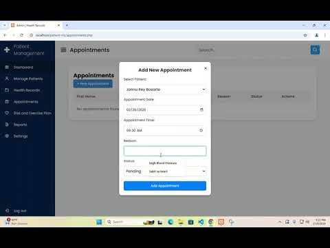 Patient Management System using HTML CSS JS/AJAX PHP MySQL - YouTube