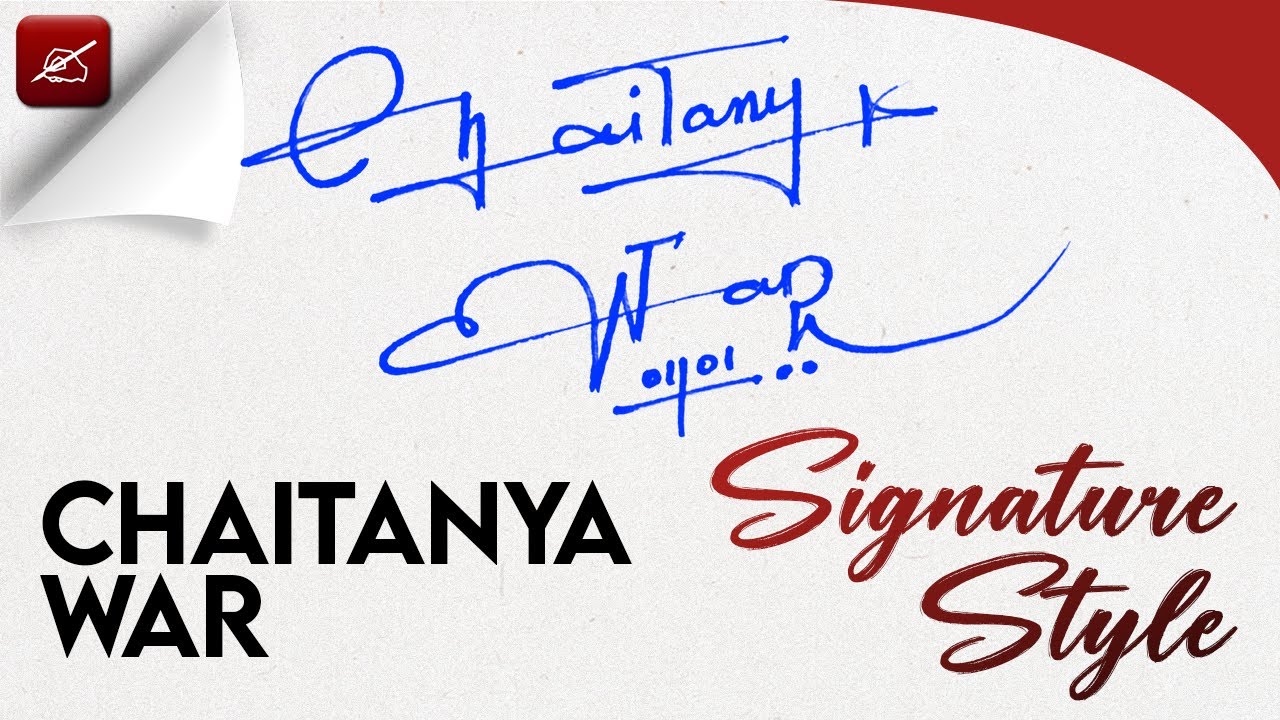 ️ Chaitanya War Name Signature Design - C Signature Style - How to ...