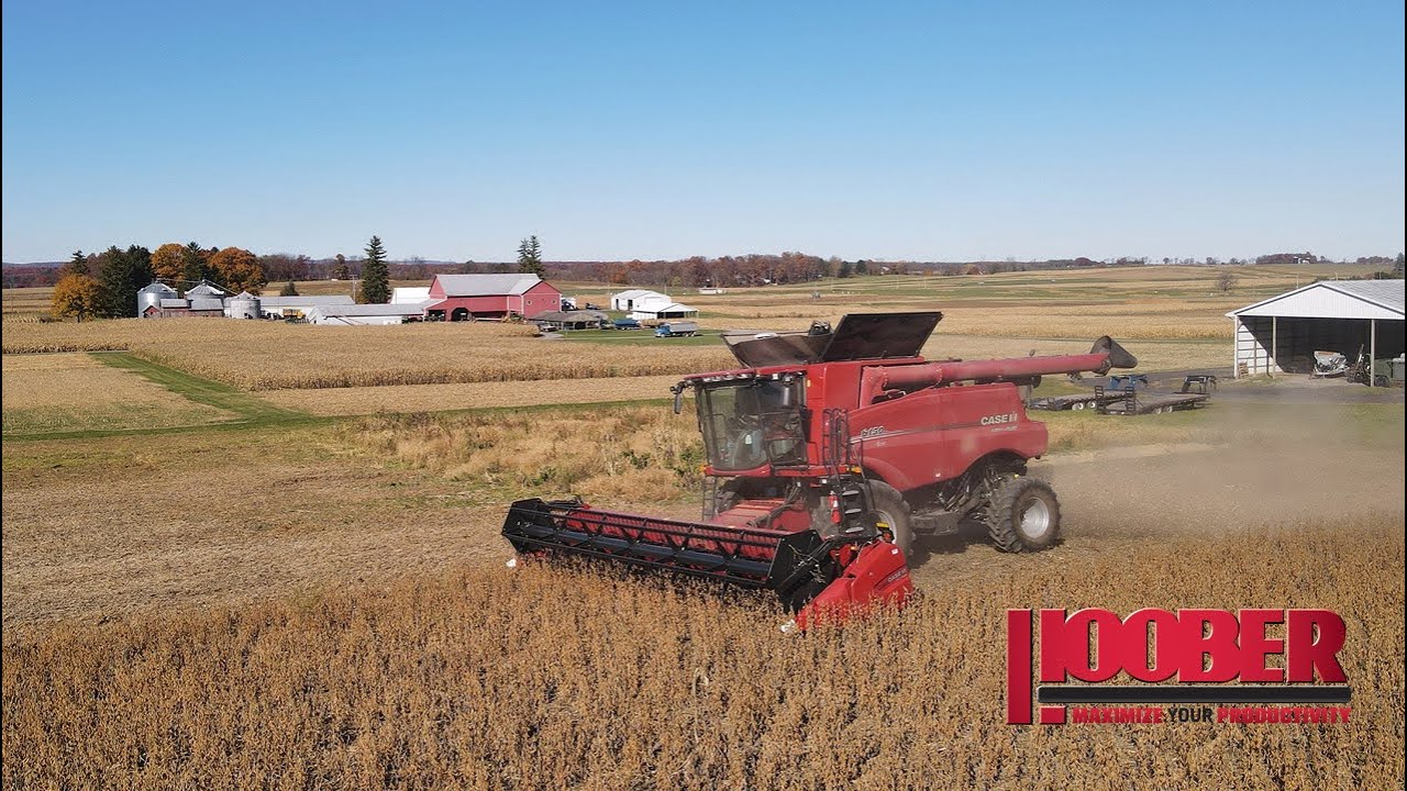 Penn State University Agronomy Case IH 6150 Soybean Harvest - YouTube