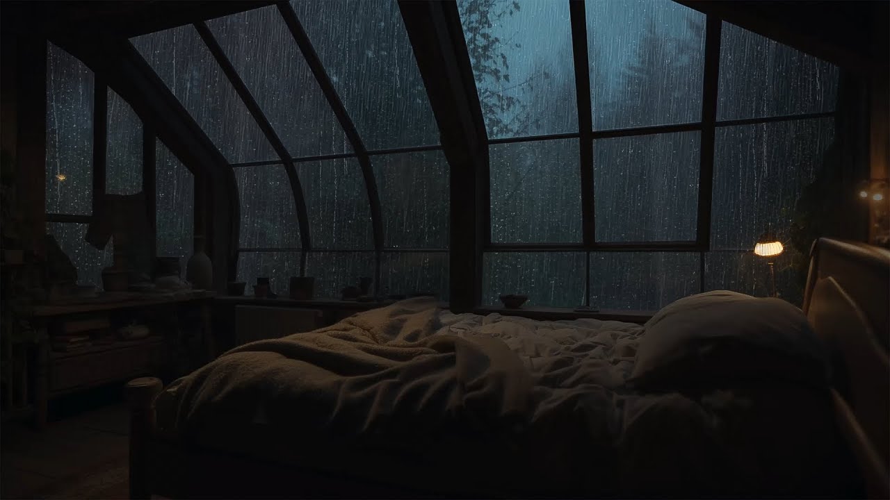 Rainy Night | Goodbye Stress to Fall Asleep Quickly with Heavy Rain on ...