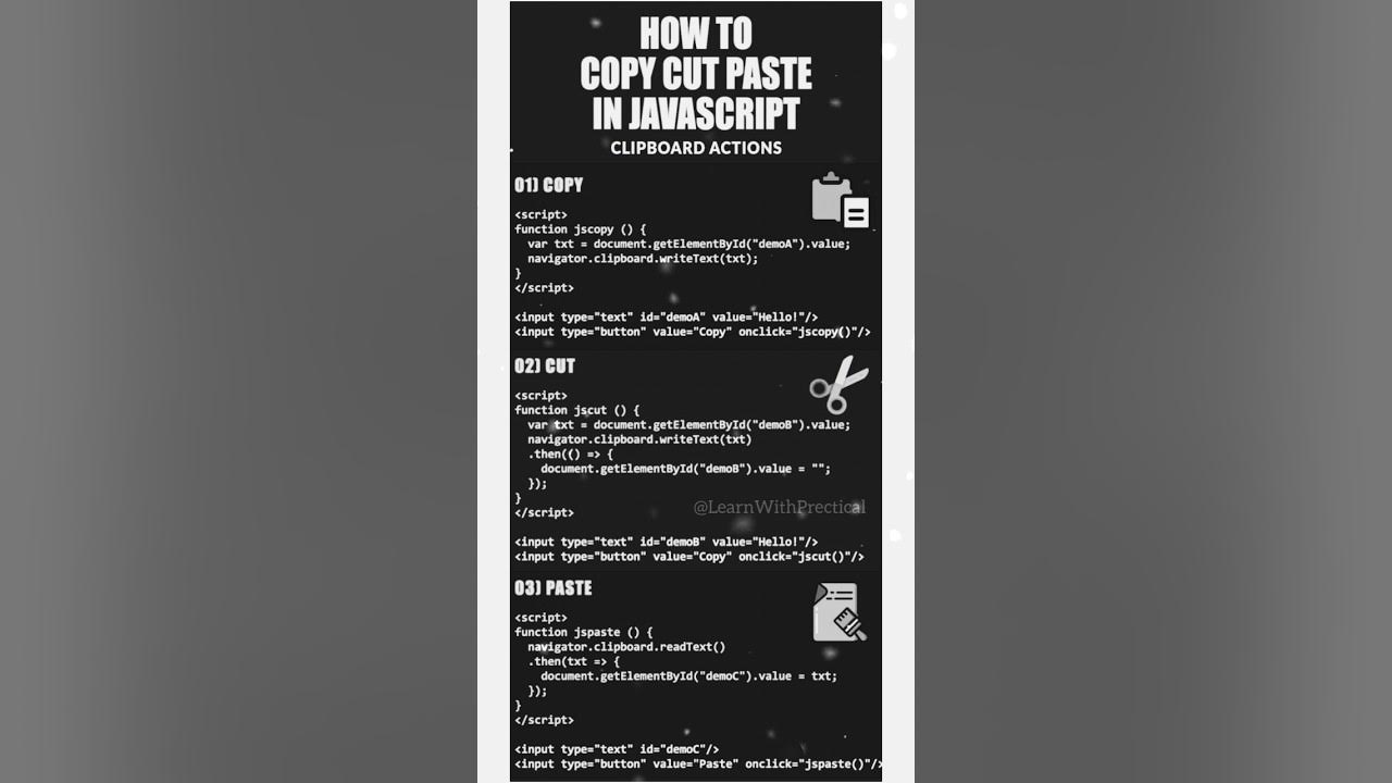 how to make copy, cut and paste JavaScript Project | javascript project's | #shorts # ...