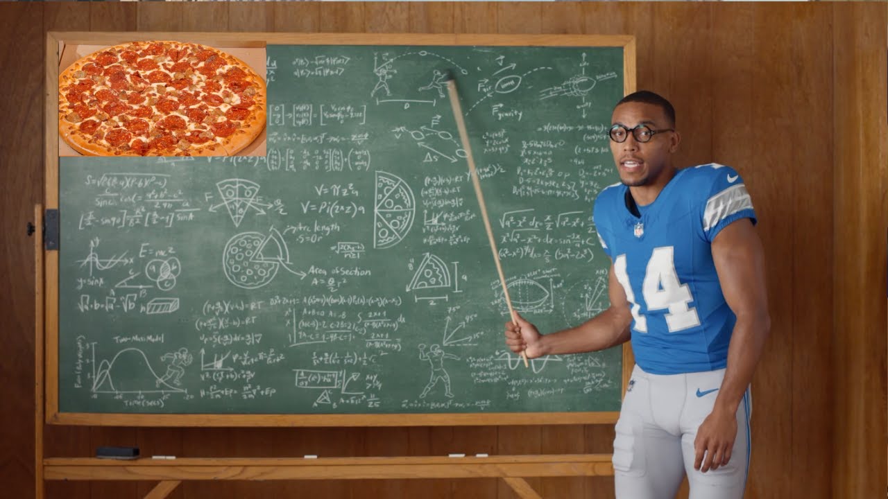 Little Caesars Pizza Commercial 2024 Amon-Ra St. Brown Three-Meat Treat ...