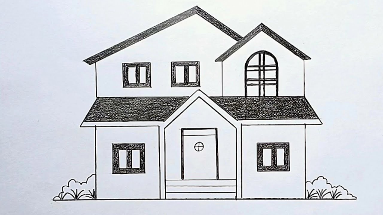 How to draw a Tiny house step by step/simple house drawing /house ...