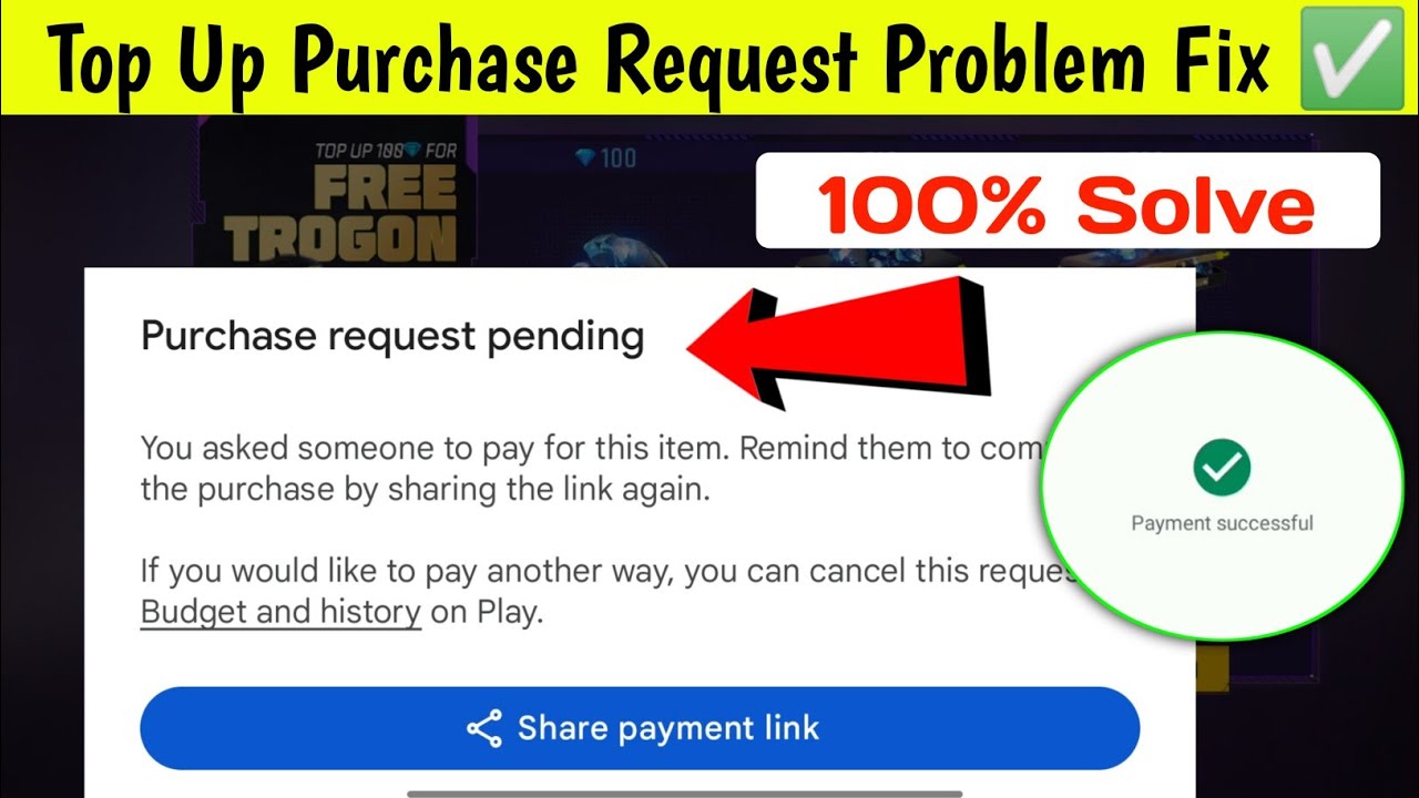 Free Fire Top Up Purchase Request Pending Problem | Airdrop & Weekly ...