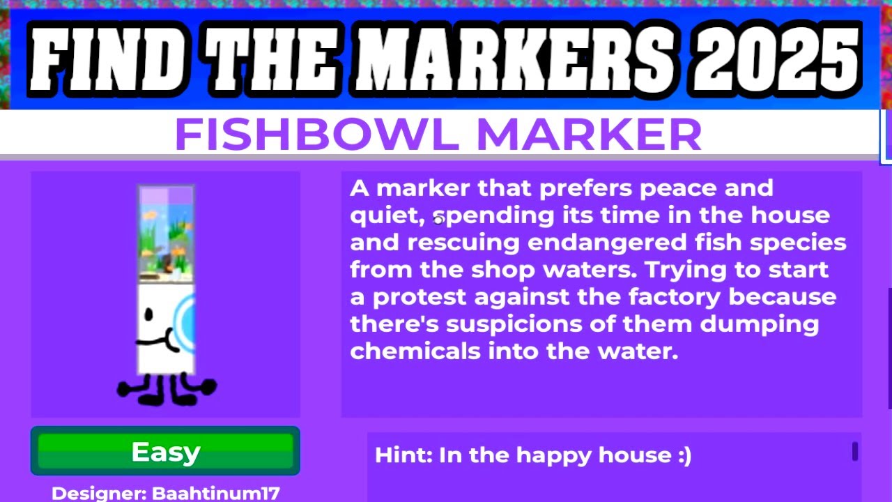 How To Find FISHBOWL MARKER in ROBLOX FIND THE MARKERS🖌️ [UPDATE 2025 ...