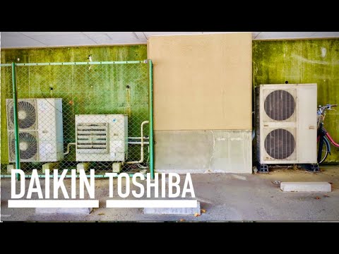 DAIKIN TOSHIBA】ダイキンと東芝製の古い室外機 old DAIKIN and TOSHIBA outdoor unit - YouTube