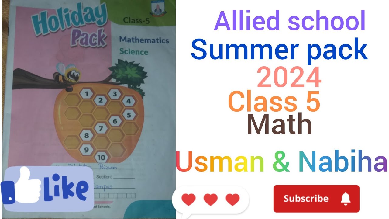 Allied school summer pack Math class 5 2024 - YouTube