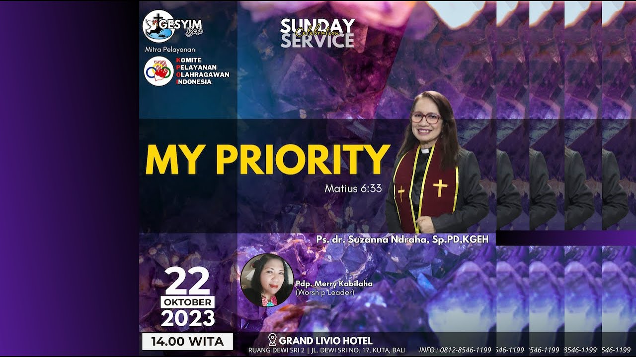 Ps dr Suzanna Ndraha: My Priority [part 1] - YouTube