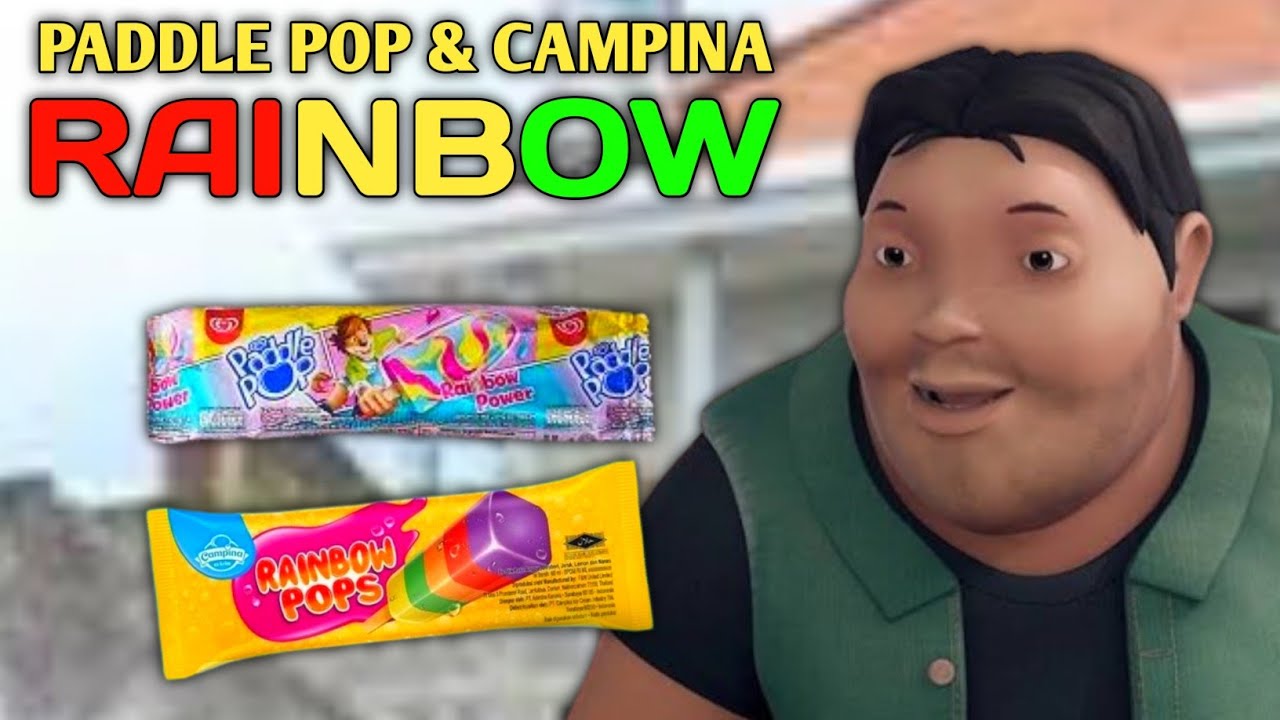 BANG SOPO MAKAN ES KRIM PADDLE POP RAINBOW DAN CAMPINA RAINBOW POPS - YouTube