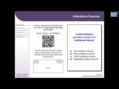 IEE 475: Lecture J4 (2021-11-16): Estimation of Relative Performance - YouTube