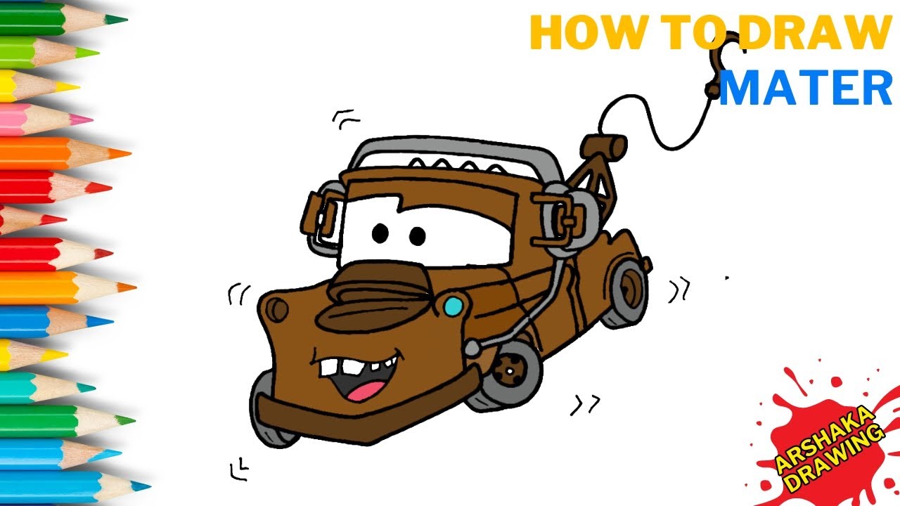 Mater from Lightning McQueen Drawing Tutorial | Pixar Cars | How to ...