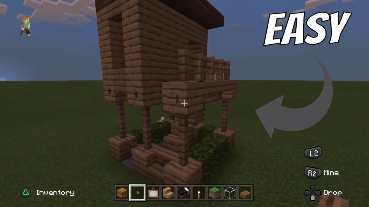 Minecraft: How To Build A Small Wooden House | Simple Survival 5x5 ...