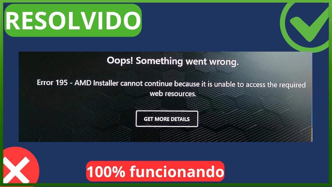 Corrigir Erro 195 AMD Instalador - Resolvido! - YouTube